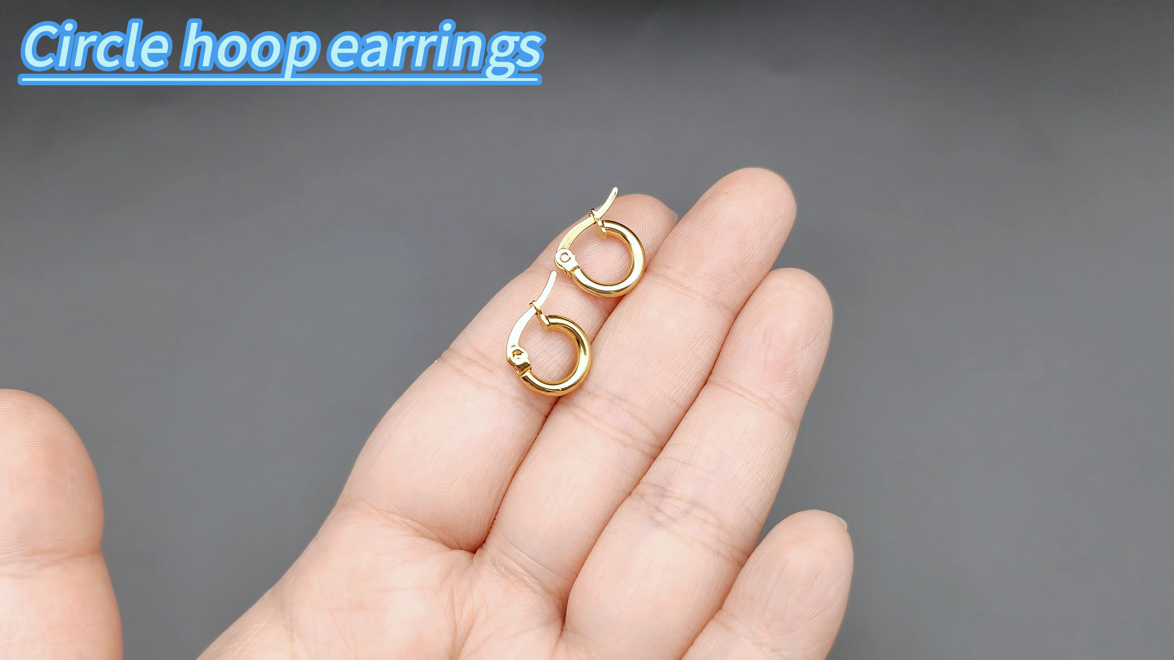 Arete Wholesale Trendy Stainless Steel Multi Size Gold Huggie Ear Rings Set Big Large Circle ...