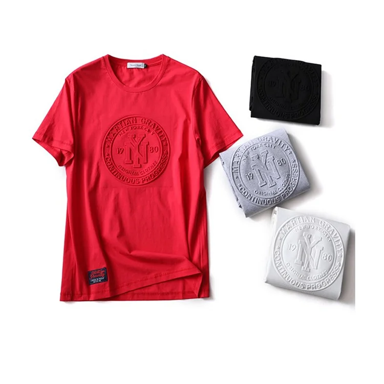 Shop Men's Organic Cotton T-Shirts with 3D Embossed Logos