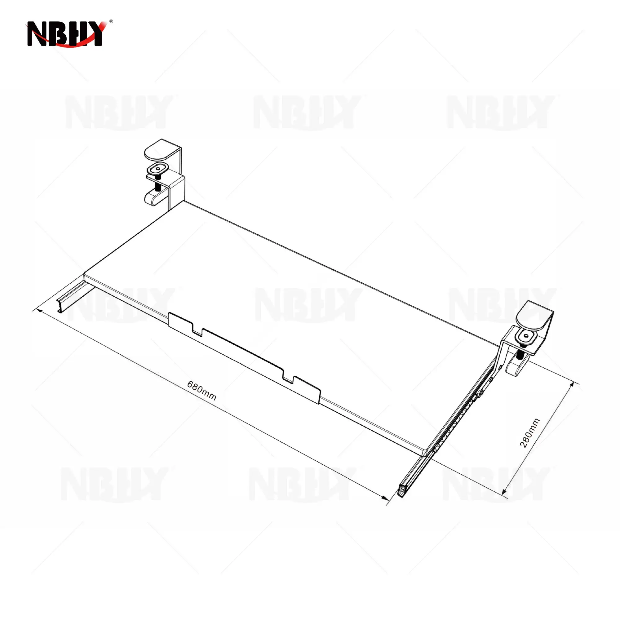 Ergo Product Detachable under Desk Sliding Keyboard Tray