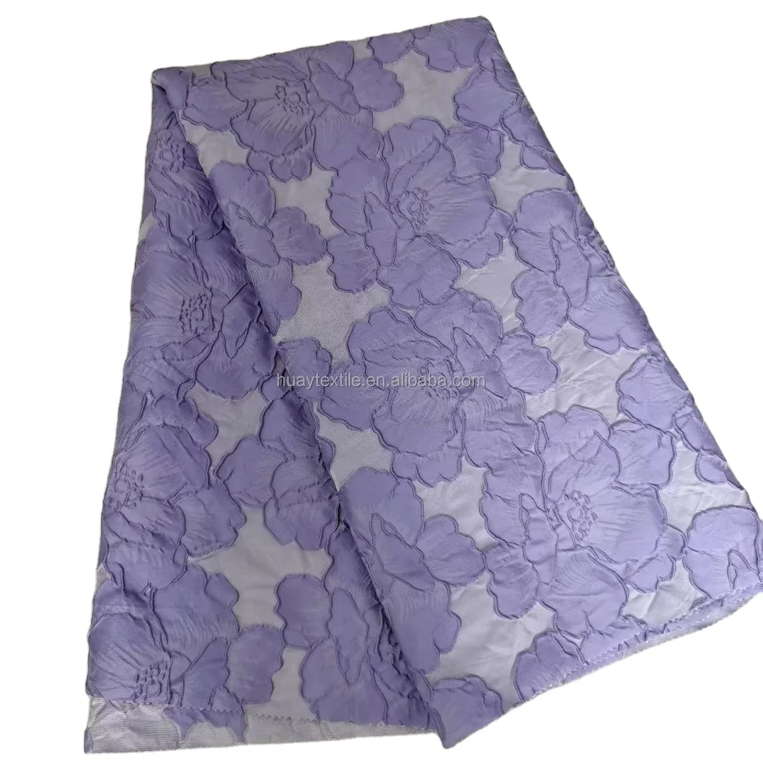 Fashion 2024 High Quality 3d Lilac Flowers Pattern Jacquard Brocade ...