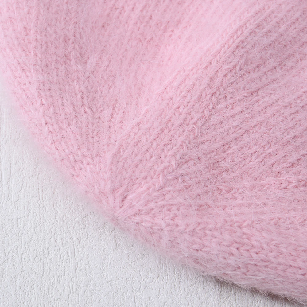 Luxury Double Layer Blank Furry Toque Ski Fluffy Knit Women Men Winter ...