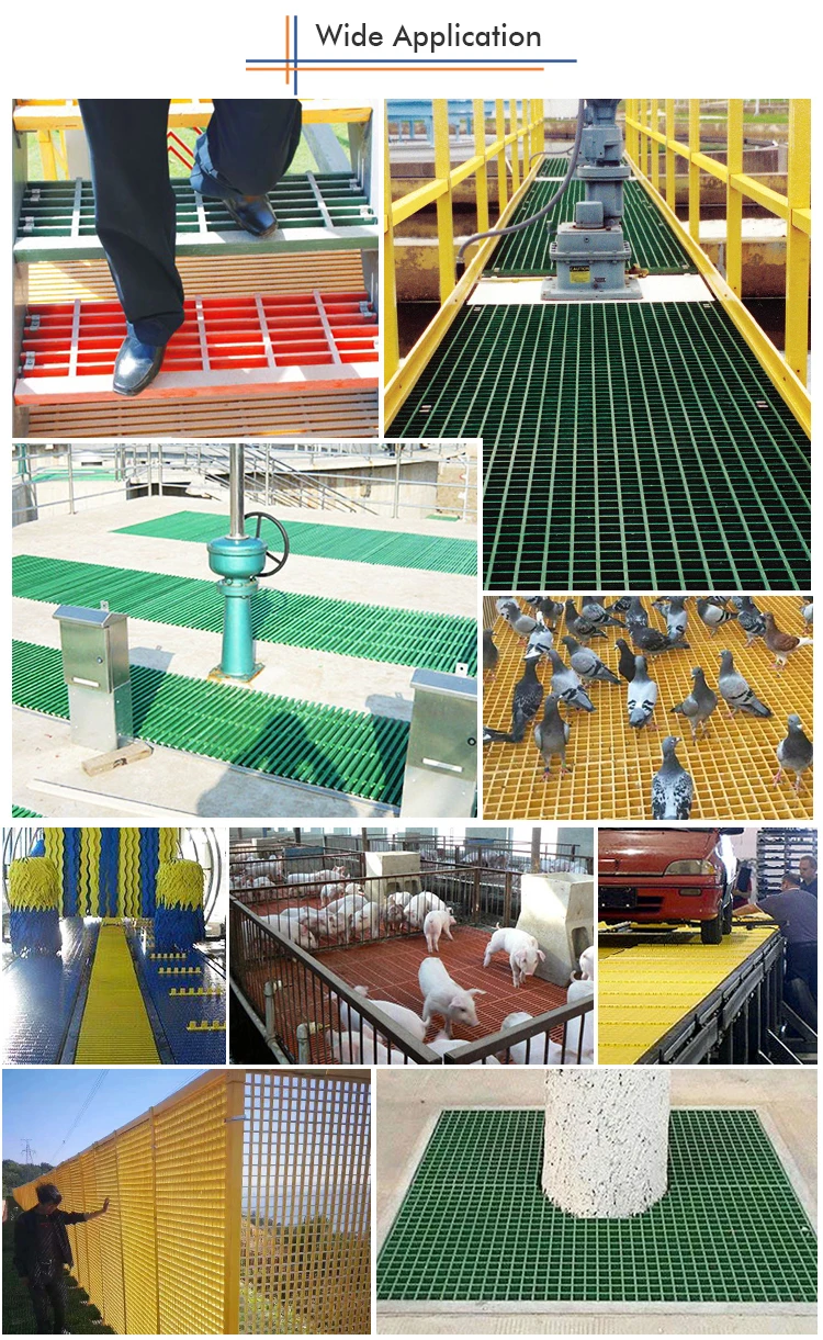 Fiberglass Plastic Floor Gridfloor Grating With Grit