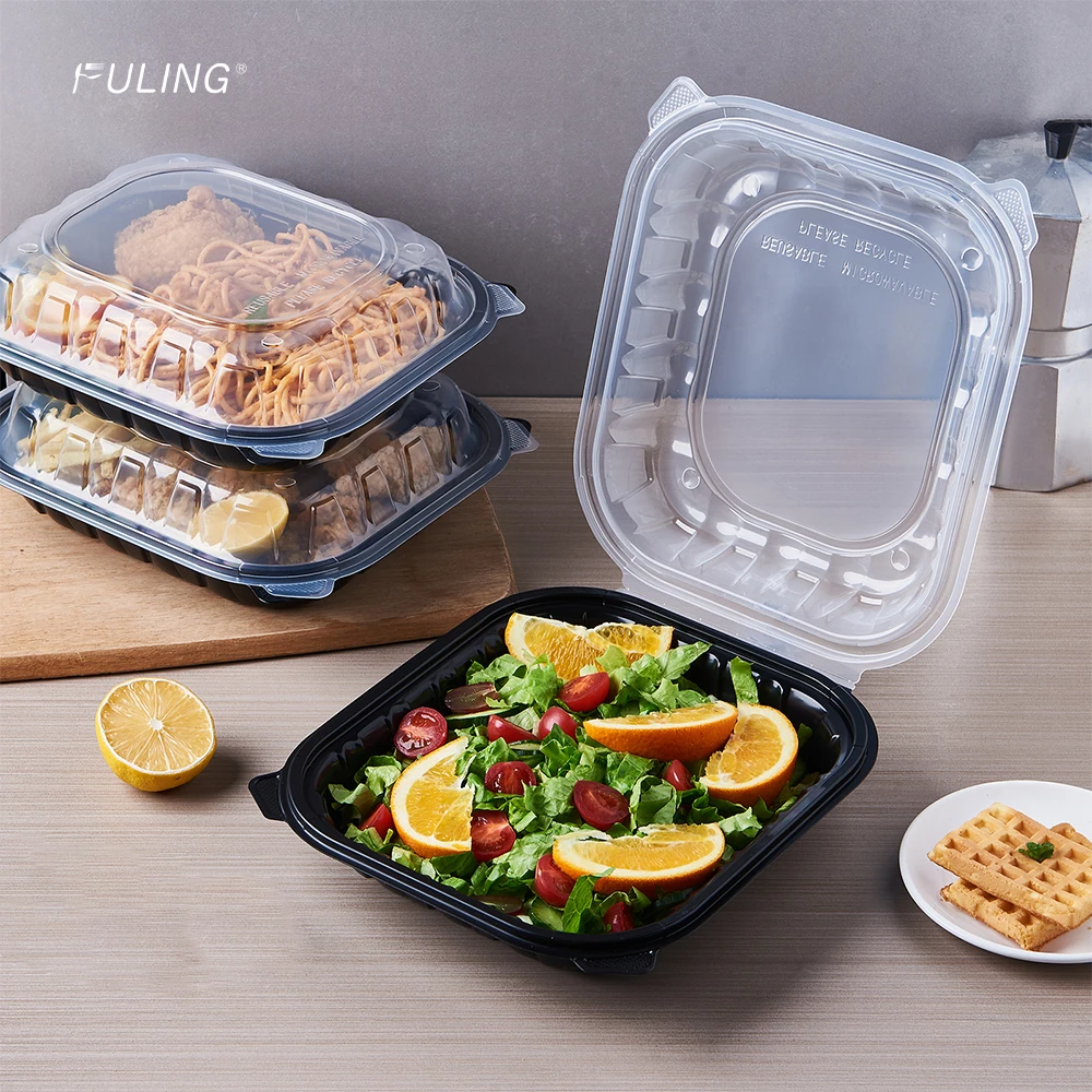Fuling 9x9" Clamshell Mpff Mineral Plastic Food Container 9 Inch Take ...