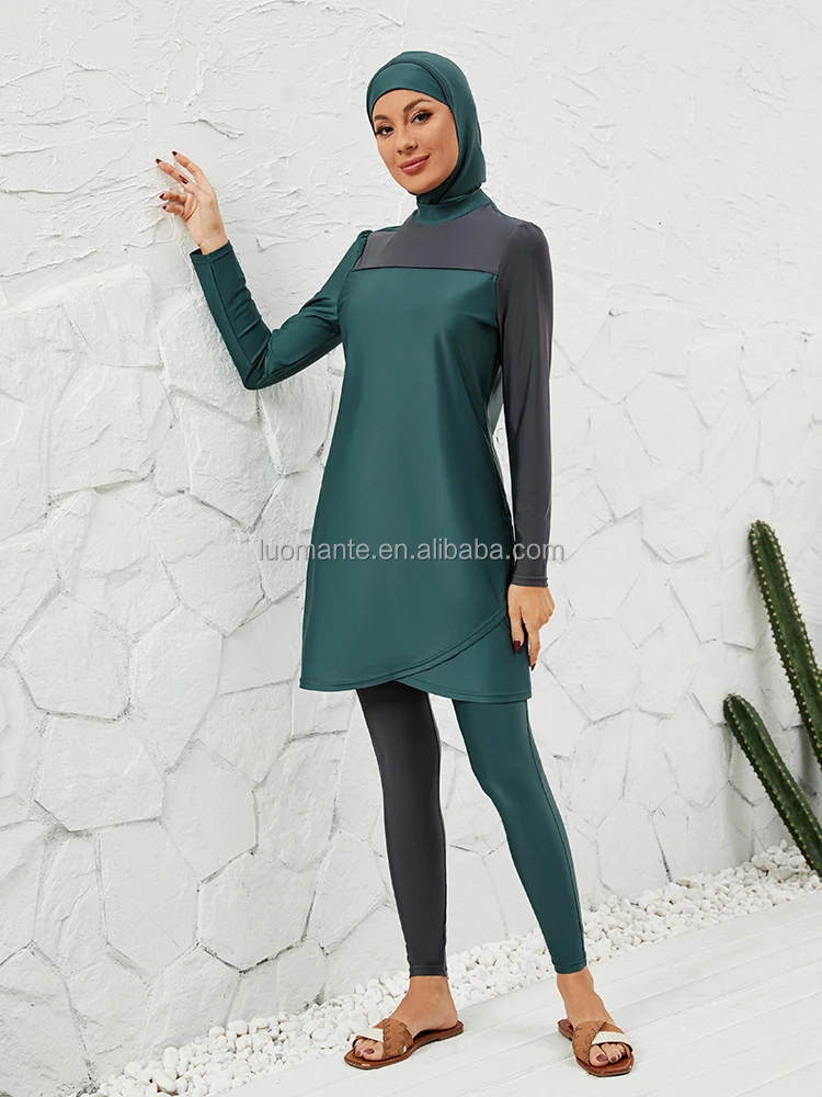 Luomante Burkini Factory Custom 2024 Muslim Modest Irregular Swimwear ...