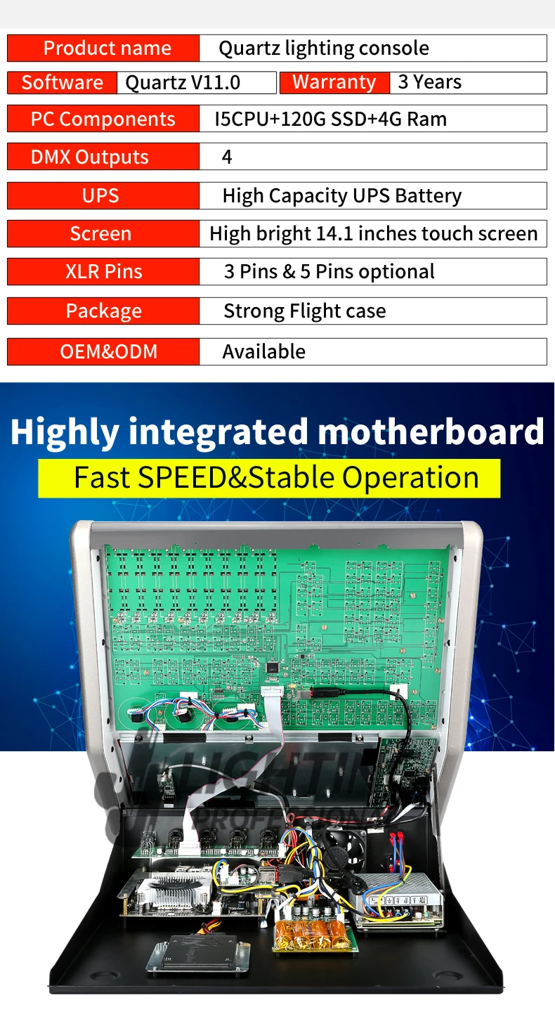 Touch Screen Quartz Dmx Controller Dmx512 Console I5 Or I7 Cpu - Buy ...