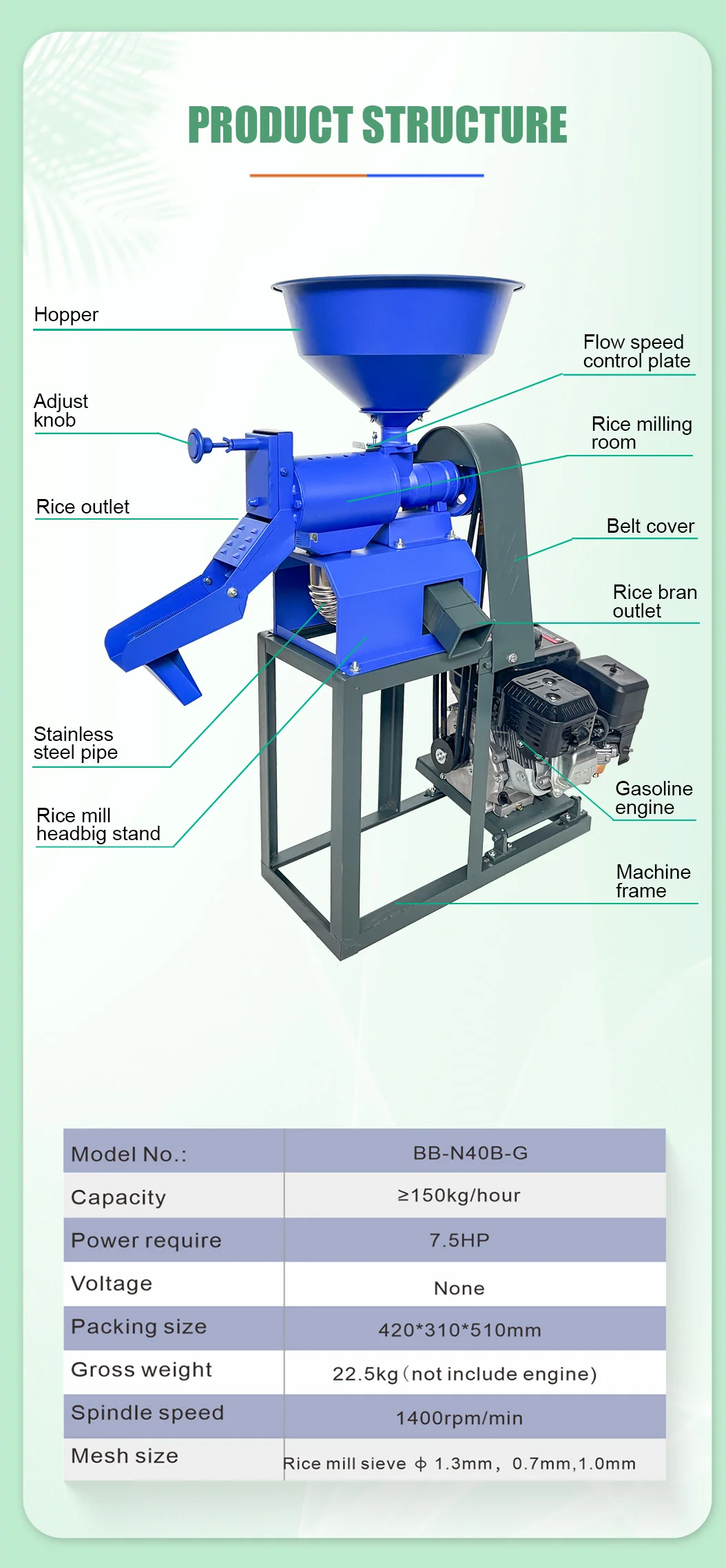 Backbone Machinery Mini Rice Mill Machine - Easy Operation