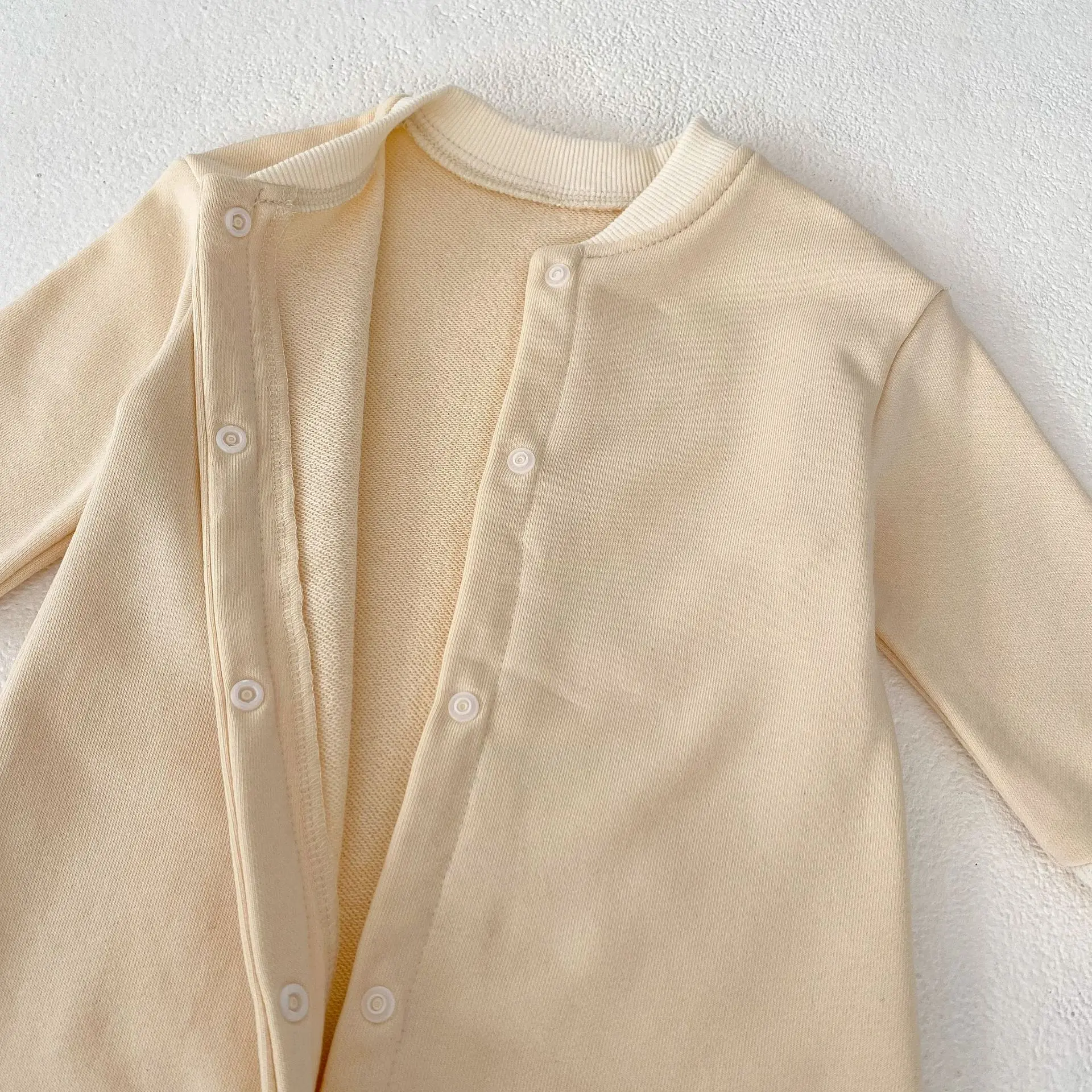 Engepapa Autumn Boys' Standing Neck Jumpsuit Solid Color Infant Long ...