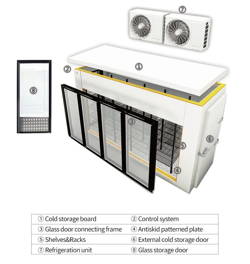 Walking Cooler Mobile Cold Room Storage With 120mm Pu Panel Sandwich ...