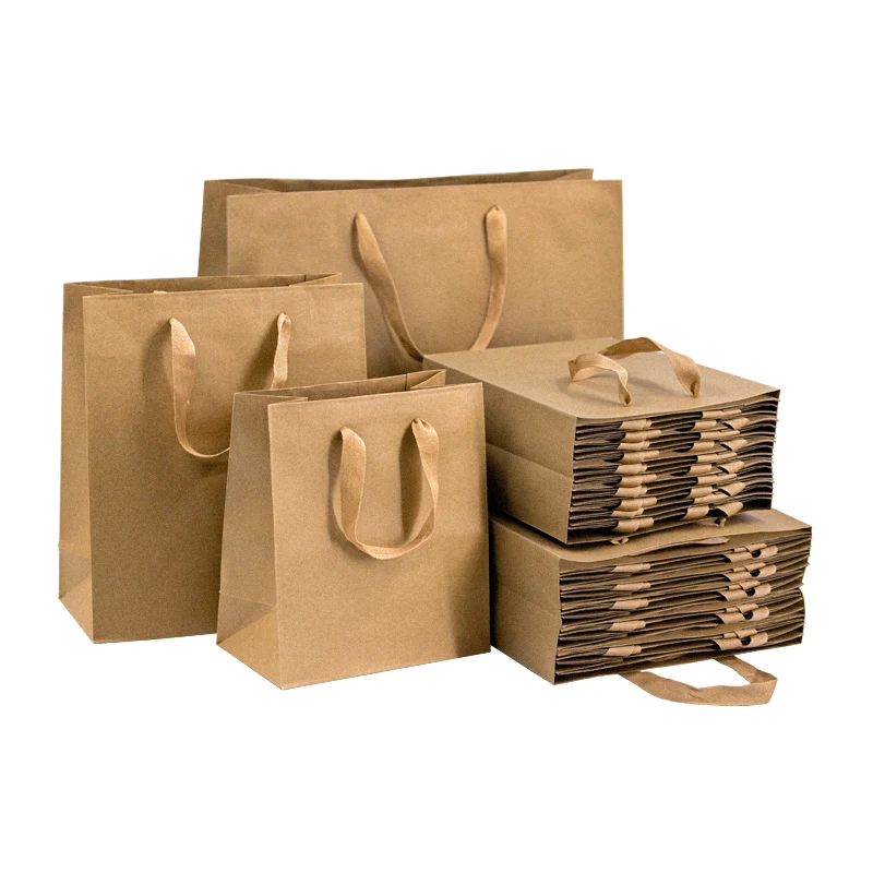 Customized Brown Gift Paper Bags With Own Logo Wholesale Paper ...