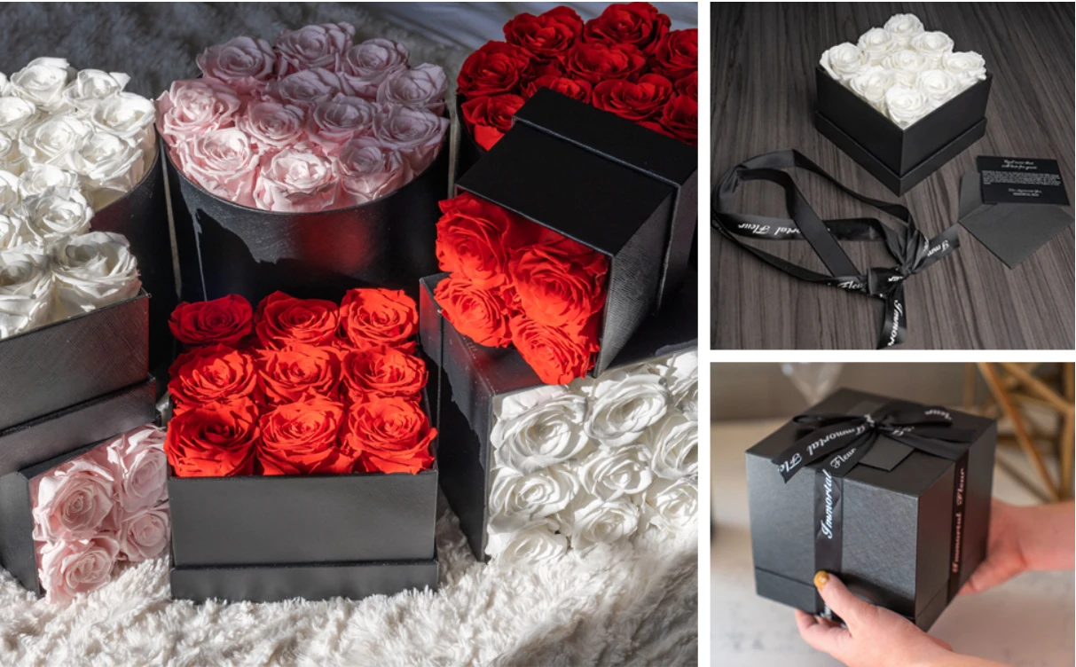 Customize Wholesale Everlasting Rose Immortal Gift Box Real Stabilized ...