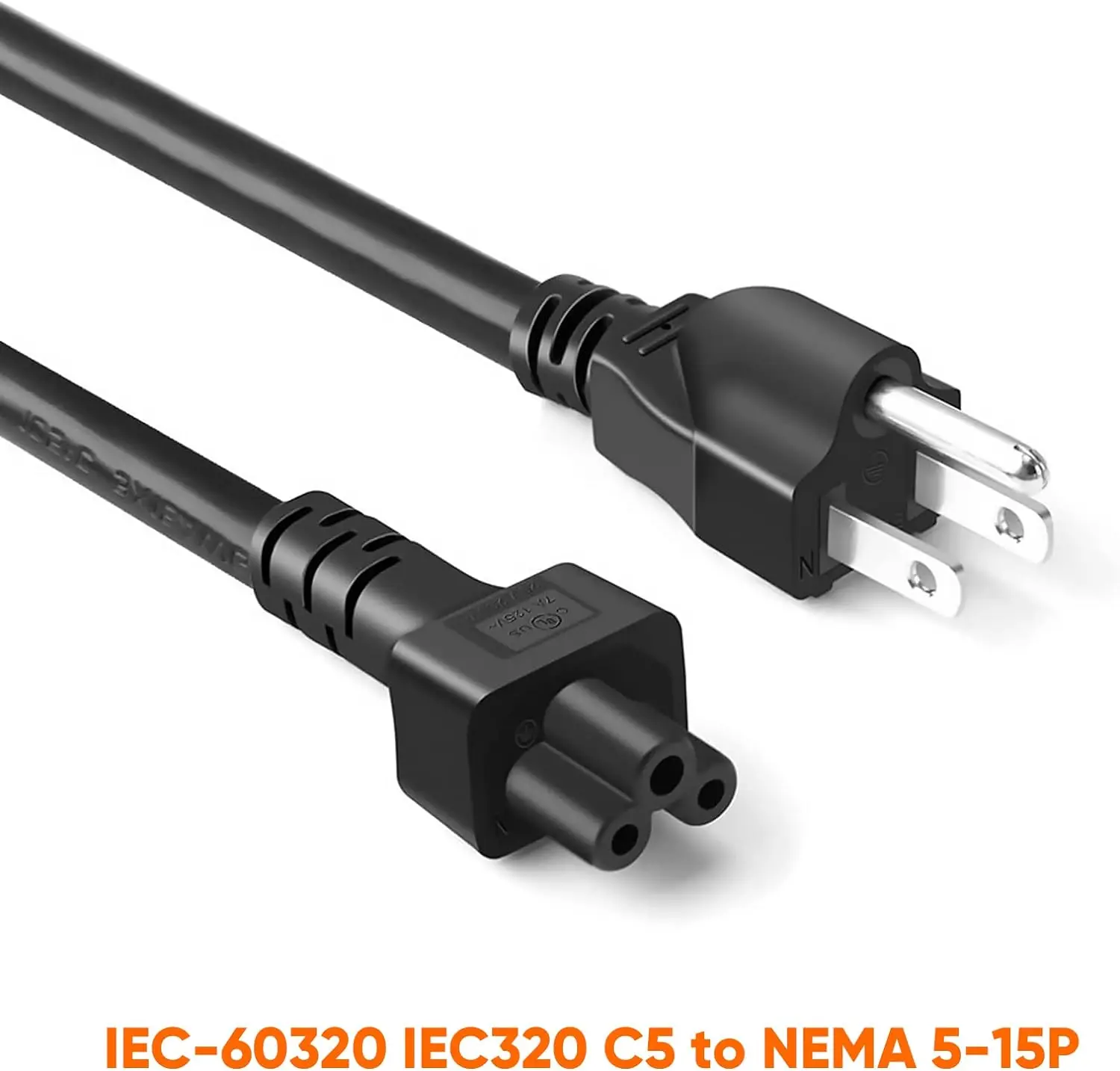 2ft US 3 Prong Mickey Mouse AC Power Short Cord,USA Nema 5-15P Male to ...