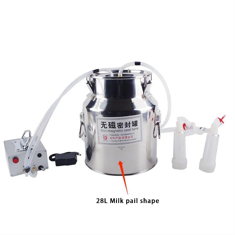 Portable Dairy Milker Milking Machine Bucket Tank Barrel Stainless ...