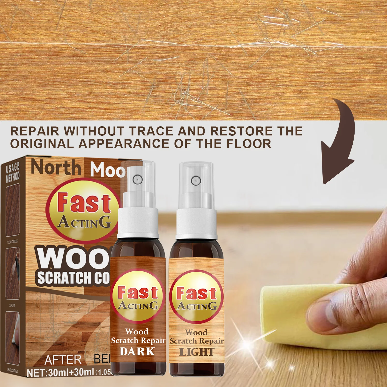 Hot Sale North Moon Wood Scratch Repair Agent Kit Floor Color ...