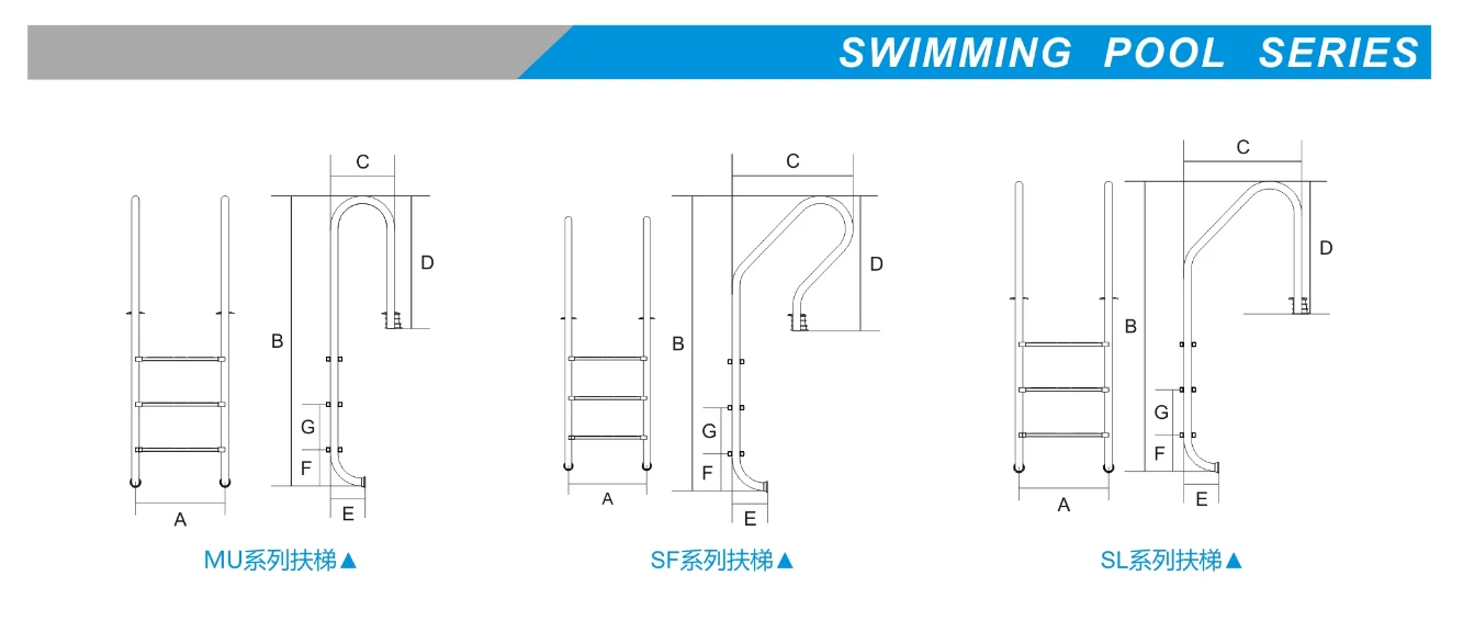 Underwater Ladder Stairs Swimming Pool Escalator - Durable