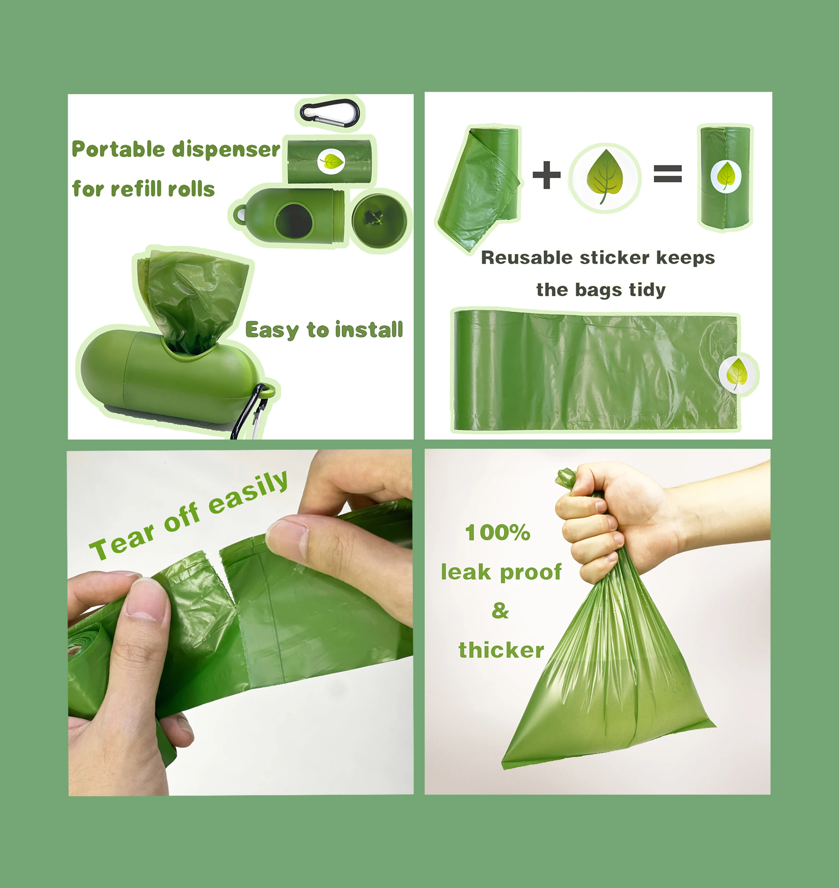 Custom Printed Biodegradable 100%cornstarch Doggy Poop Bags Plastic Pet Waste Garbage Bag - Buy ...