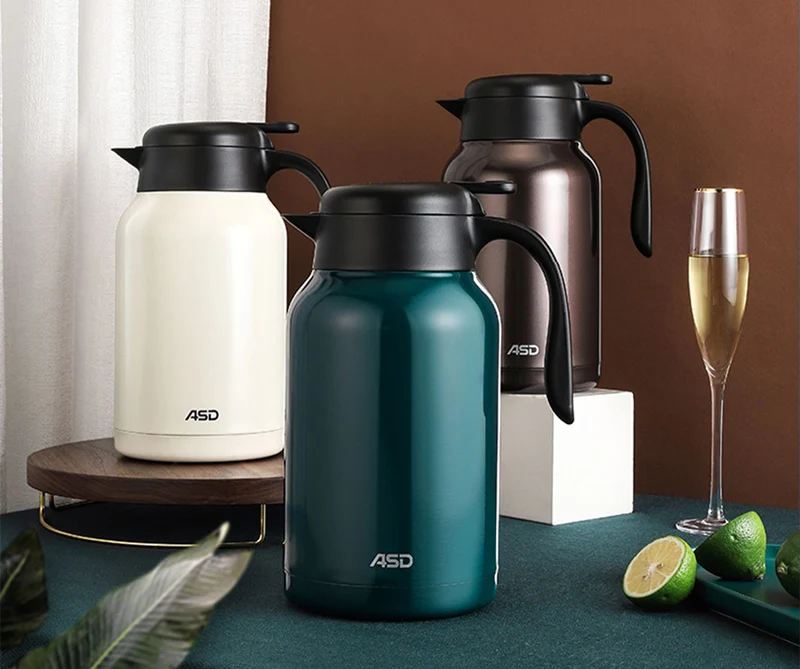 2l Double Wall Wide Mouth Vacuum Insulated Stainless Steel Thermal Insulation Water Jug Kettle ...