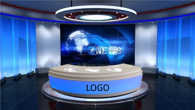 Hot Selling Broadcast News Reception Desk Logo Customized Modern Tv ...