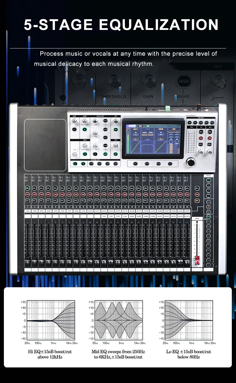 T-32 Digital Mixer - 32 Channels, USB Audio, Touch Screen