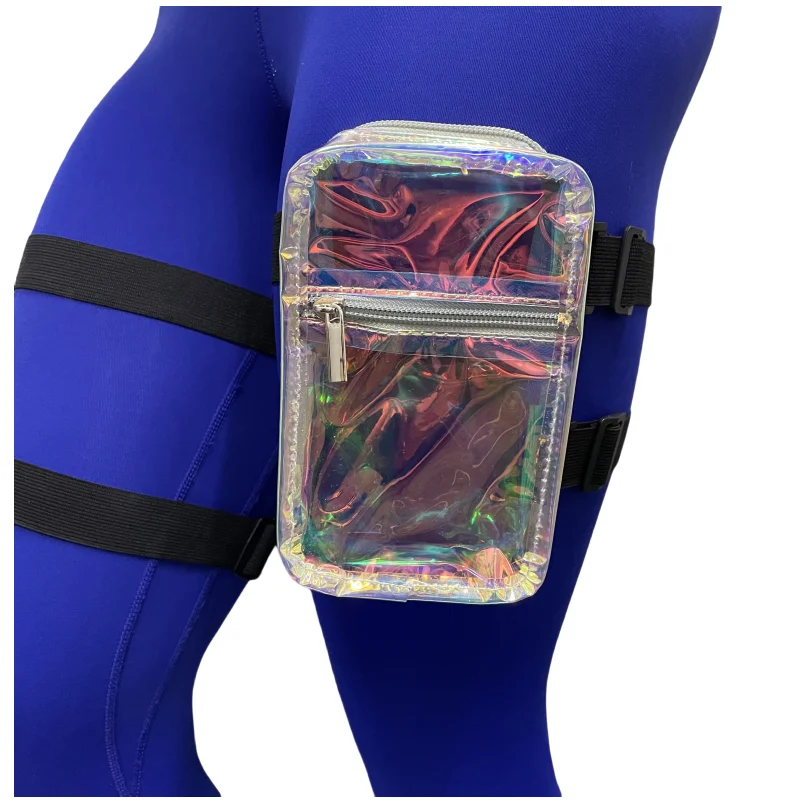 8 Inches Holographic Thigh Leg Bag Adjustable Strap Phone Leg Bag ...