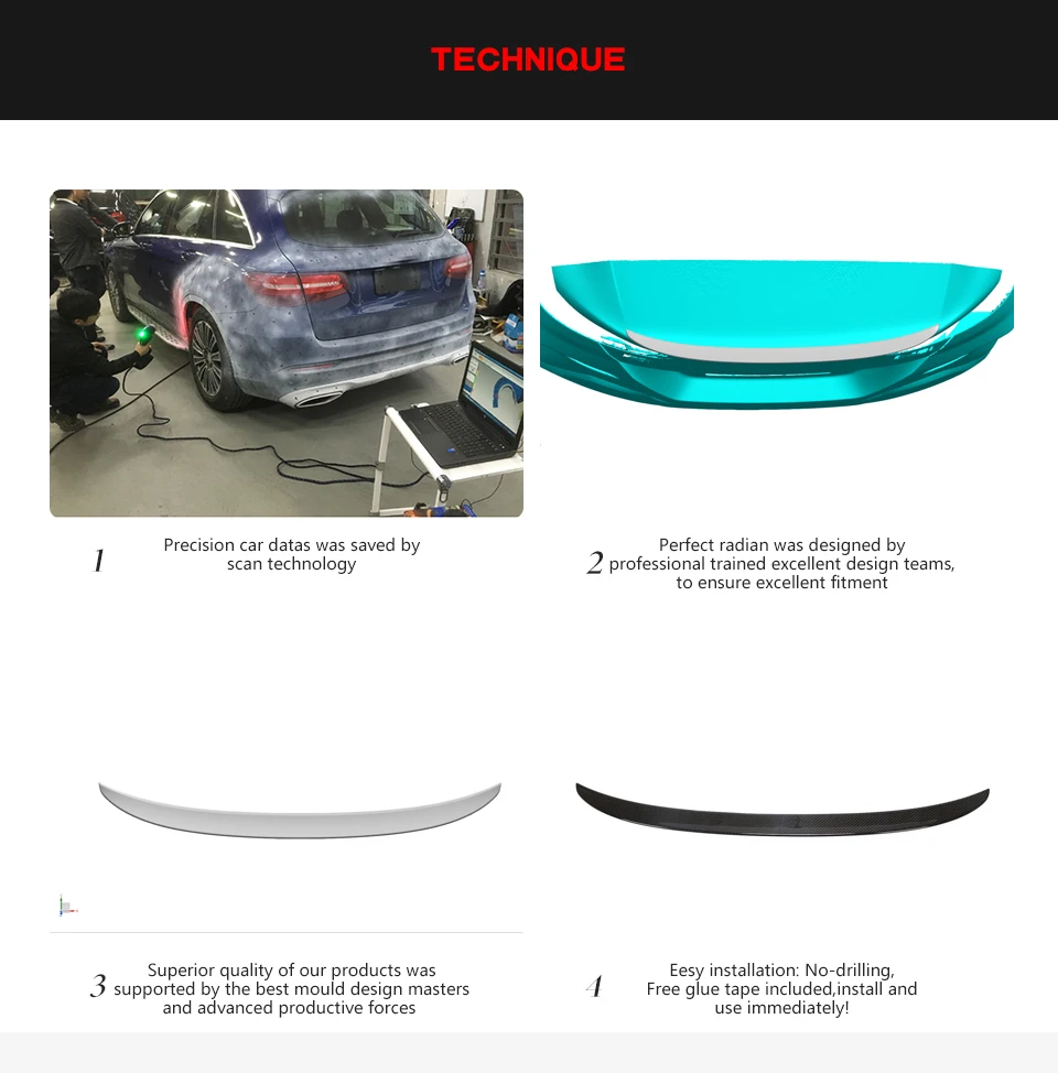 JCSPORTLINE Carbon Fiber Rear Spoiler for BMW 8 Series