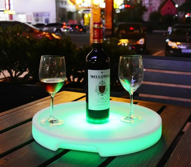 Led Lighted Bar Tray Waterproof Serving Tray 16 Color Changes With ...