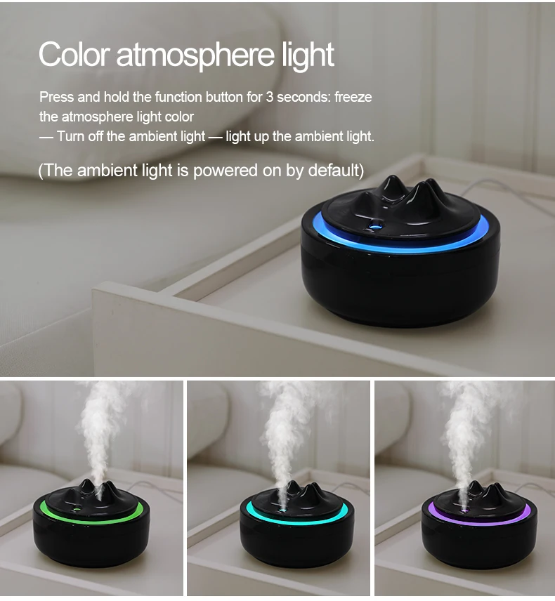 H2o Mountain Shape 2024 Desktop Humidifiers 300ml Fire Air Humidifier ...