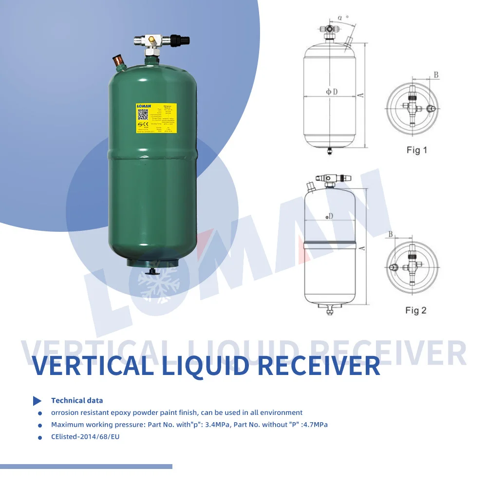 LOMAN Refrigerant Liquid Receiver Tank Liquid High Pressure Receiver ...