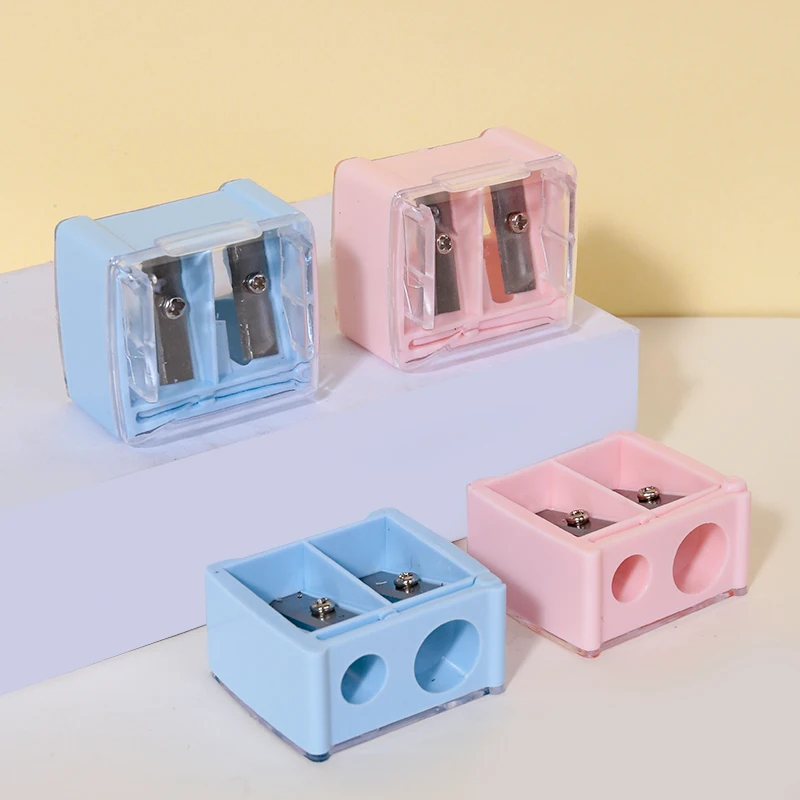 Durable Makeup Tools Sharpener Pink Blue Plastic Cosmetic Eyebrow ...
