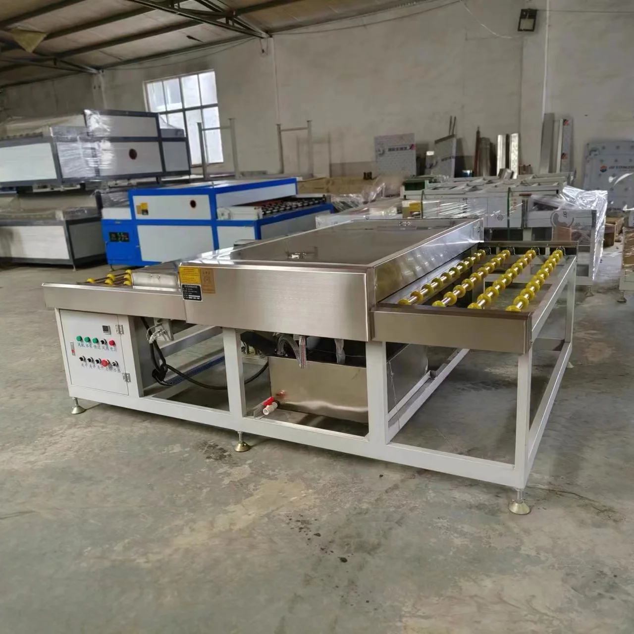 Double Glazed Glass Cleaning And Drying Equipment Horizontal Glass ...