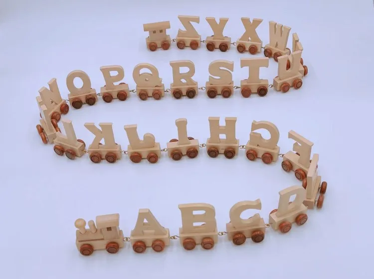 2023 Wholesale For Kids Wooden Alphabet Train Toy Set Wooden Letter ...