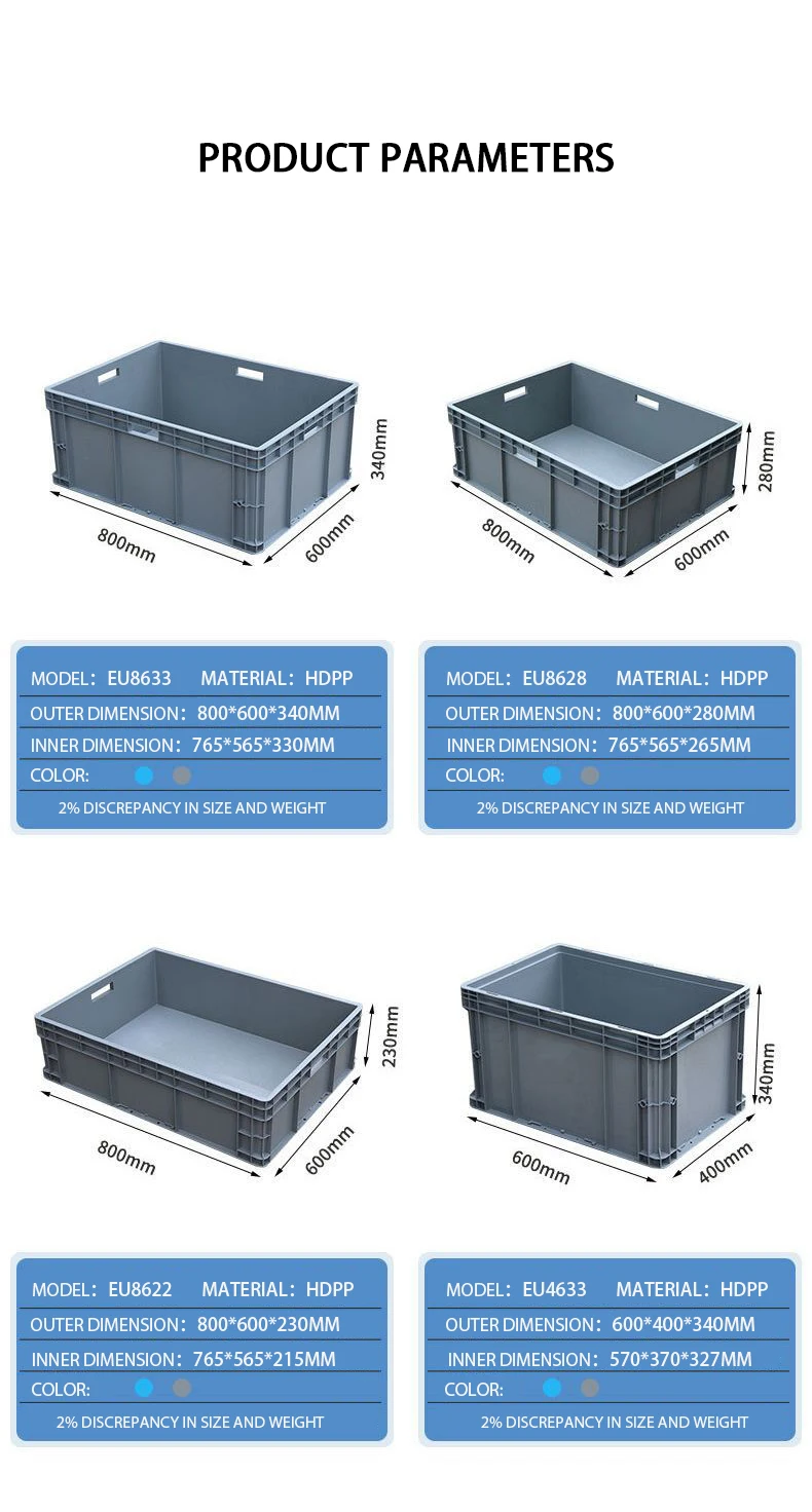 Durable Plastic Folding Logistic Containers - 600x400x280 Mm