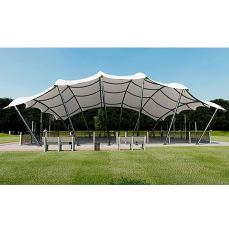 High Quality Permanent Pvdf Ptfe Stadium Steel And Fabric Shade Roofing ...