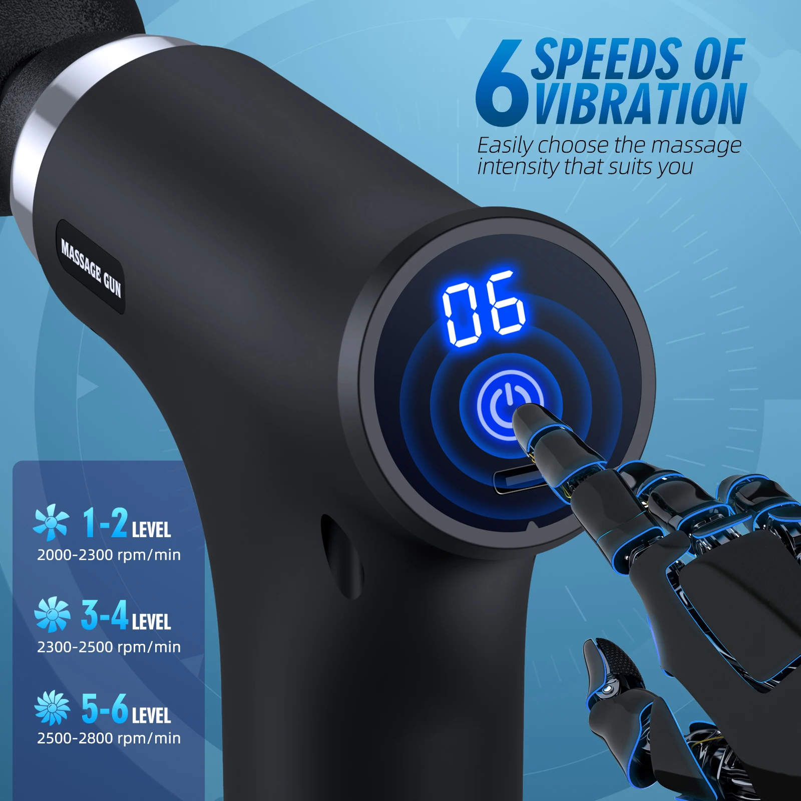 Mini Massage Gun Vibration Electric Facial Gun Portable Massager Deep ...