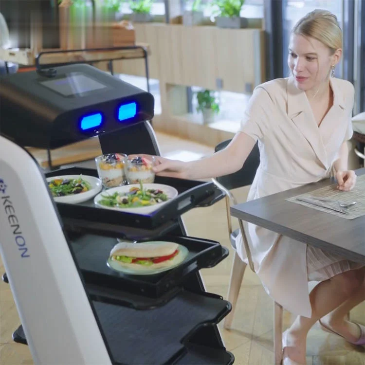 Intelligent Food Delivery Robot To Serve The Dishes Server Food Shop ...