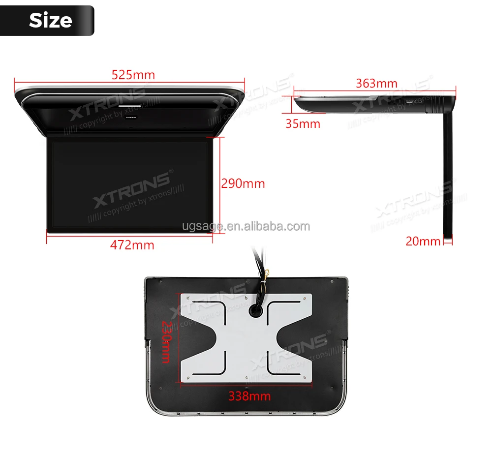 XTRONS 19.5" 8K IPS Car Screen - Premium Multimedia Monitor