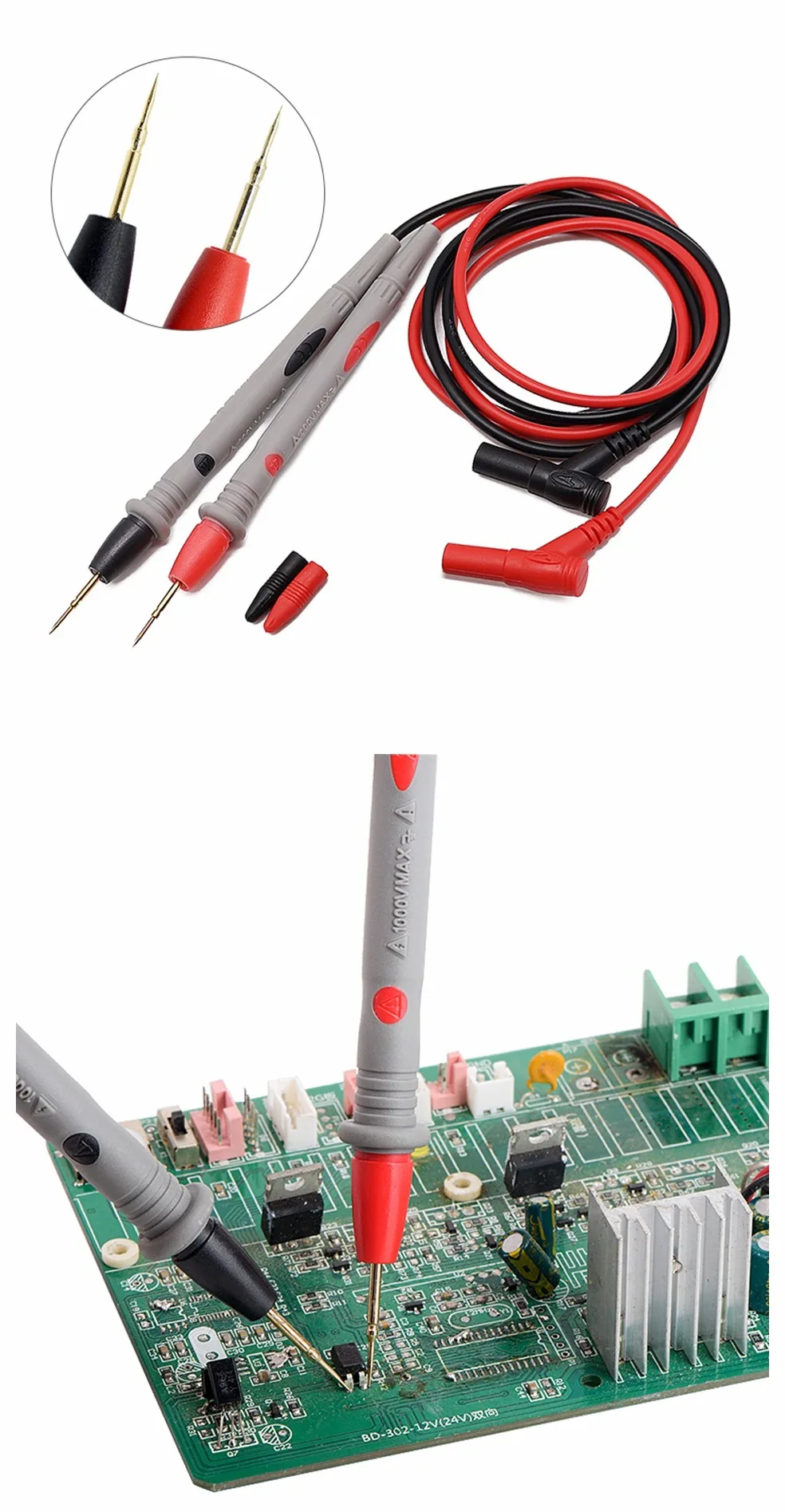 20A 1000V Multimeter Probe Test Needle Pin Digital Multi Meter Lead ...