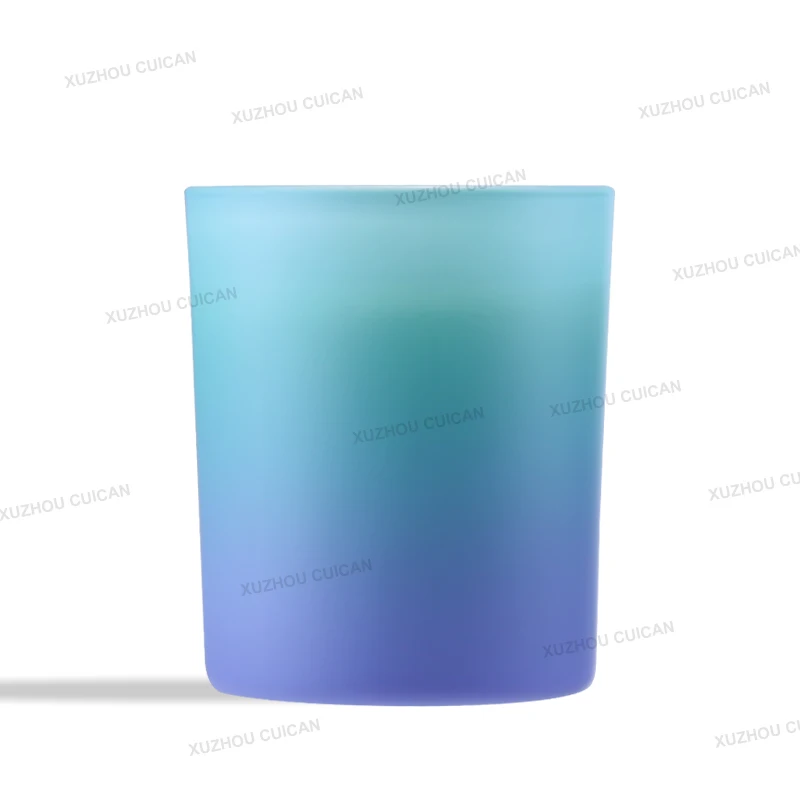 Custom Luxury Gradient Color Cylinder Shape 220ml 315ml 430ml Glass ...