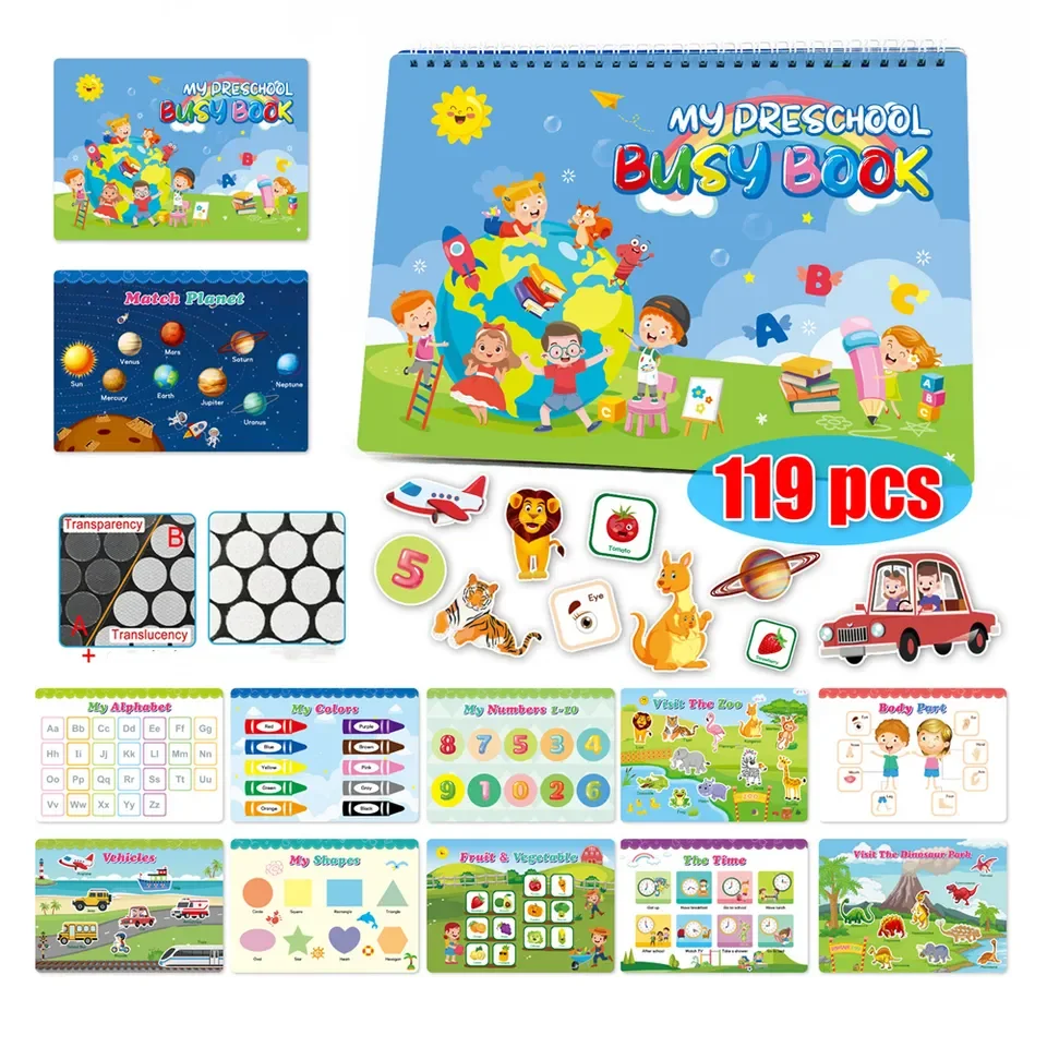 Montessori Paste Quiet Book Children Toys Paste My First Busy Book Kids ...
