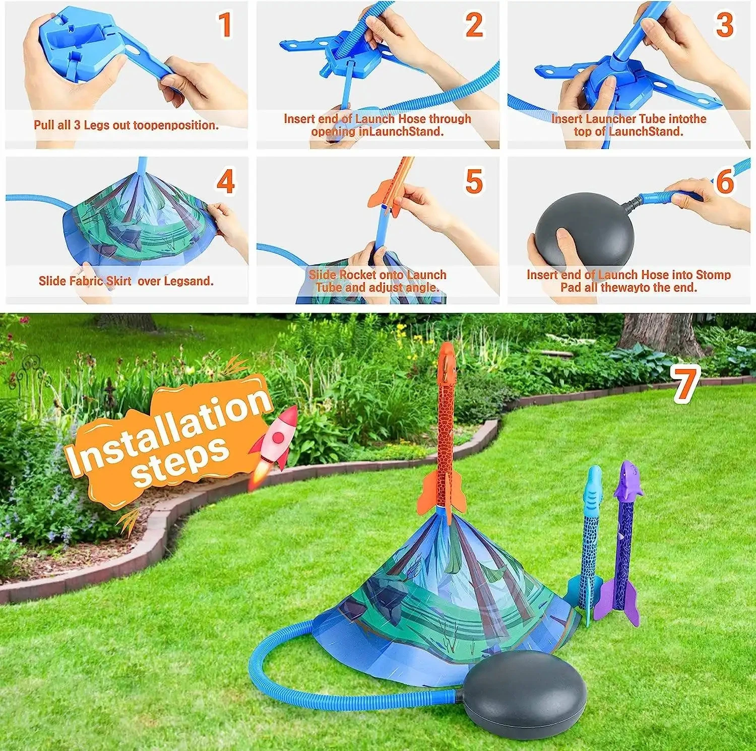 Dinosaur Rocket Toy Launcher For Kids Toys Rockets Soft Rubber With ...
