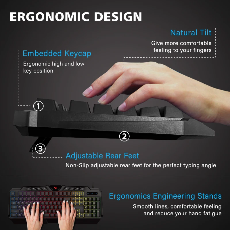 Wire Led Usb Full Keys Rgb Backlit Membrane Light Latest Oem Rainbow ...