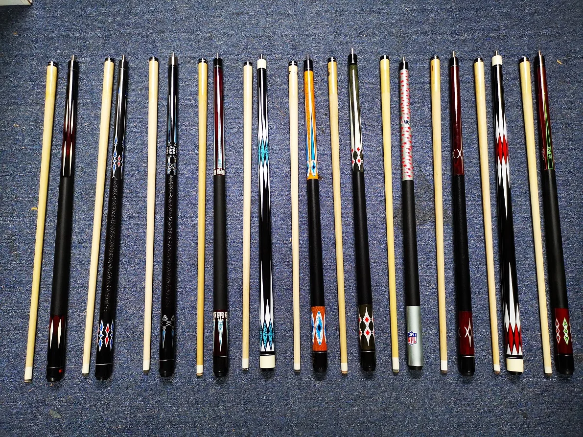 Outlet 1/2-pc Middle Joint Maple Wood Decal Billiard Bar Play Pool Cues ...