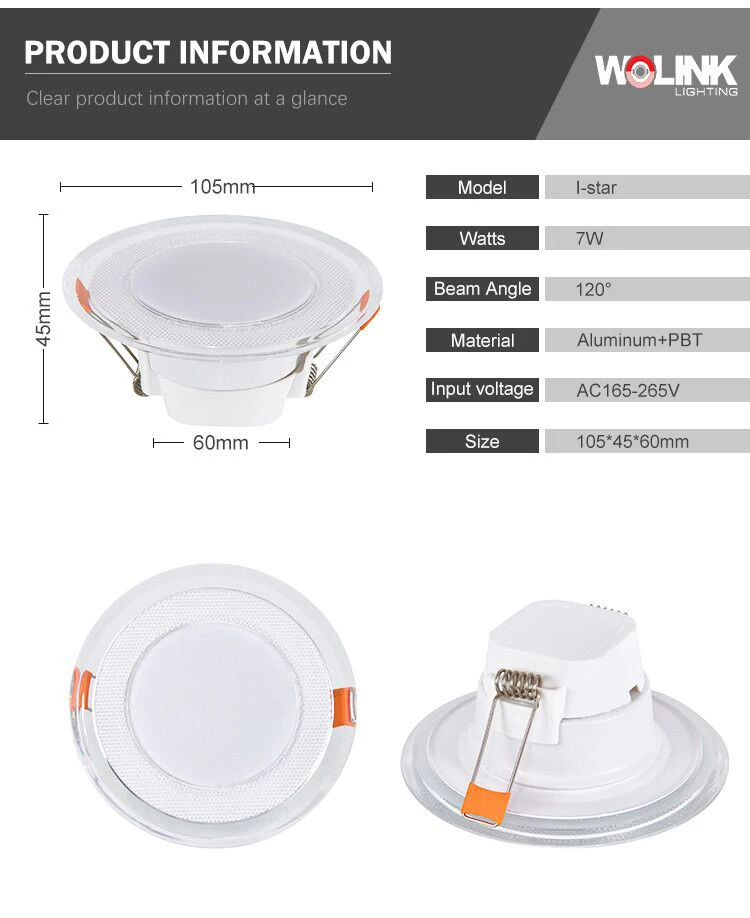 Three Color Adjustable Recessed Cct 3000k 6500k 75mm Cut Out Downlight ...