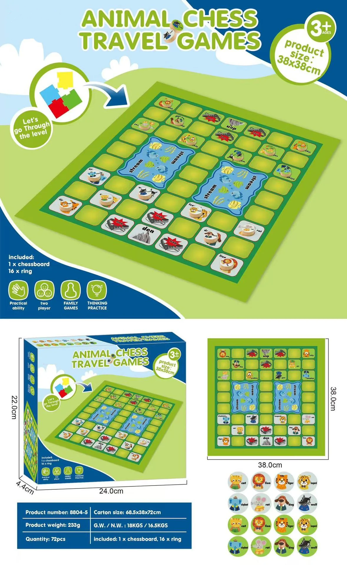 International Snake Chess - Early Education Toy for Kids
