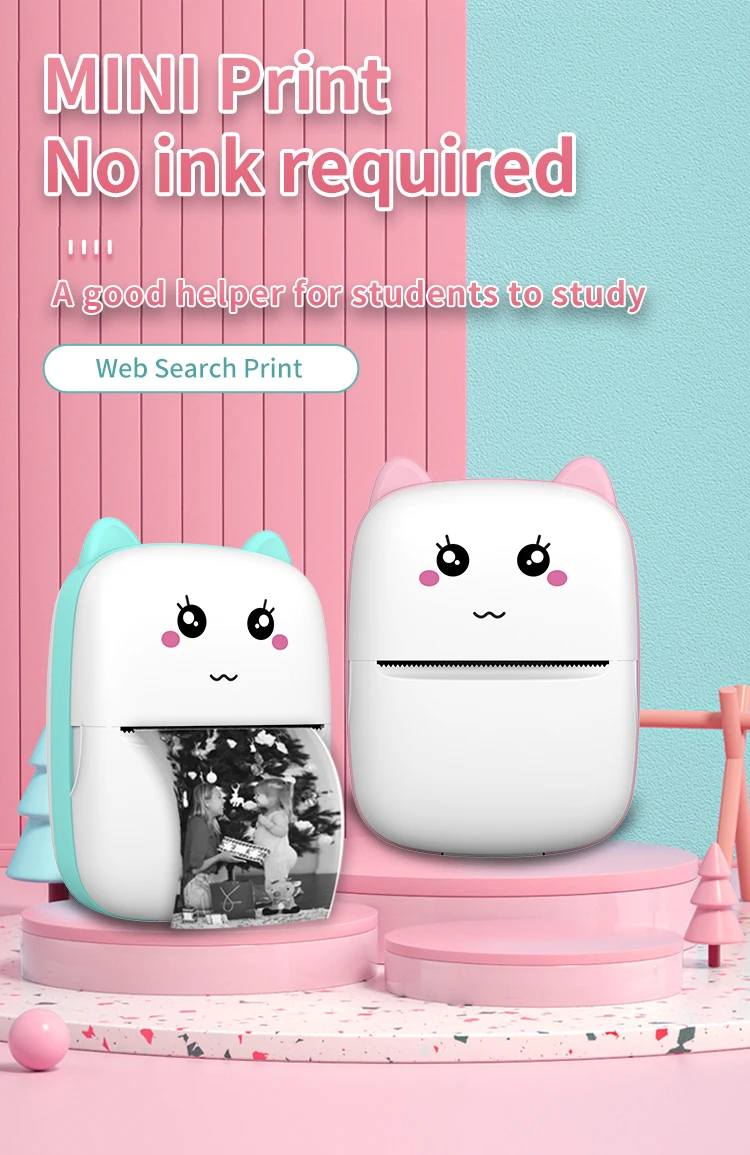 58mm Wireless Portable Mini Thermal Printer Sticker Label Tattoo Photo ...