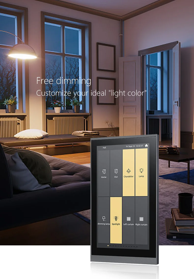 5.5 Inch Smart Hotel Touch Screen - KNX Temperature Control