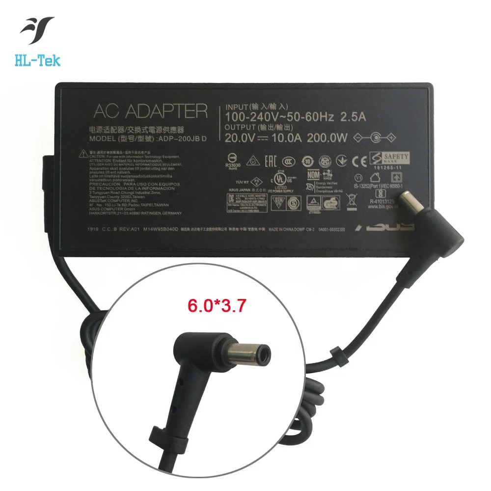 Genuine 200W 20V 10A Power Adapter Charger ADP-200JB D for ASUS ROG ...