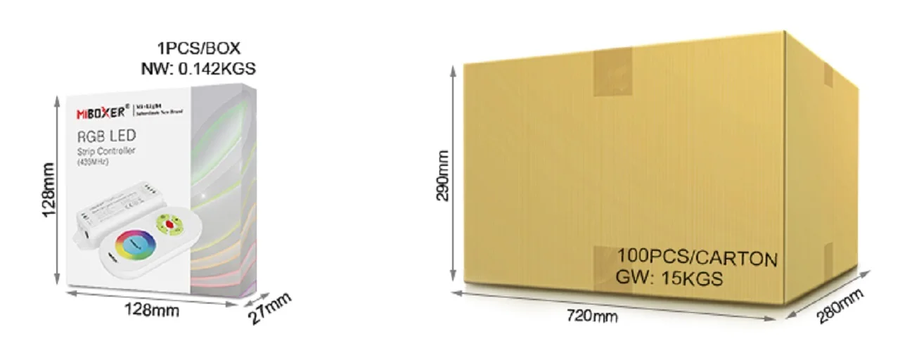 Milight Miboxer Rgb Led Strip Controller With Remote 433hz Upgraded ...