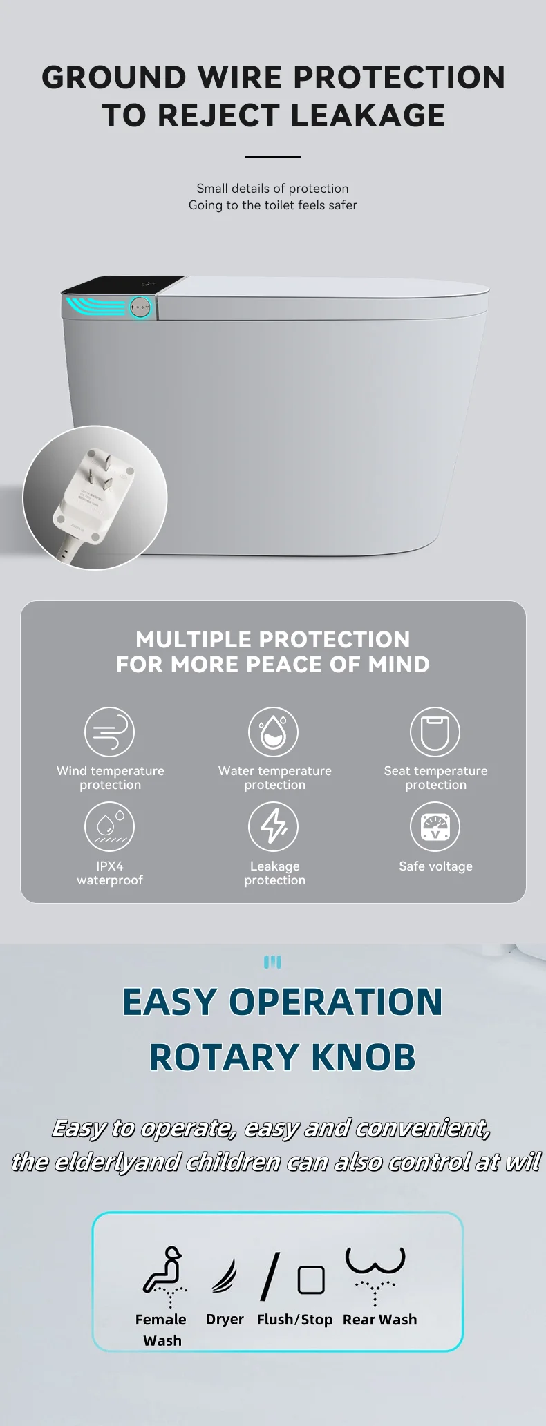 Smart Toilet with Auto-Flush & Remote Control - Modern Ceramic