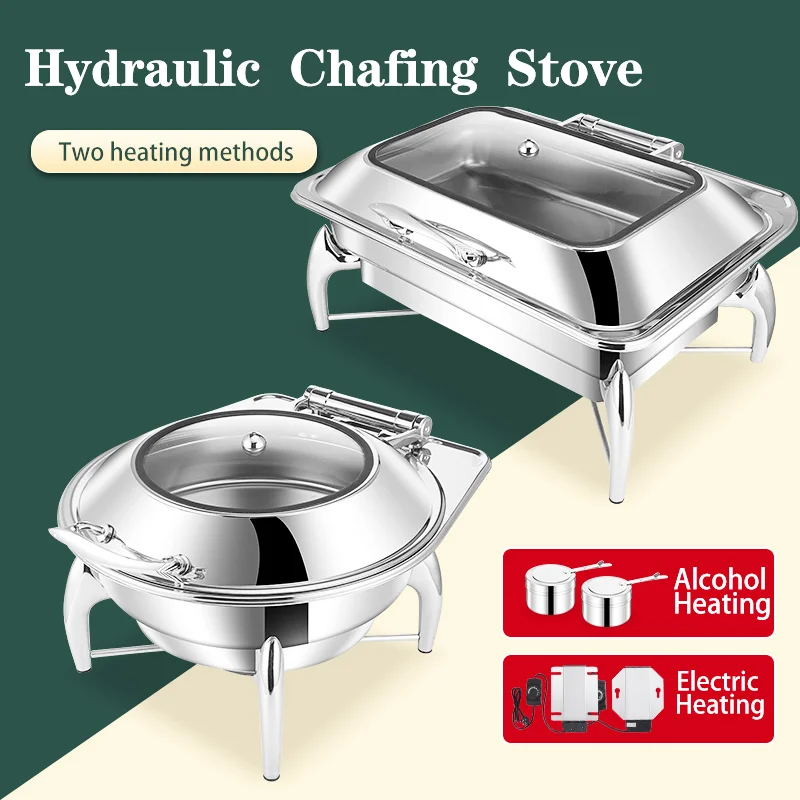 Gold Food Warmer Container Chafing Dish Buffet Set Electric