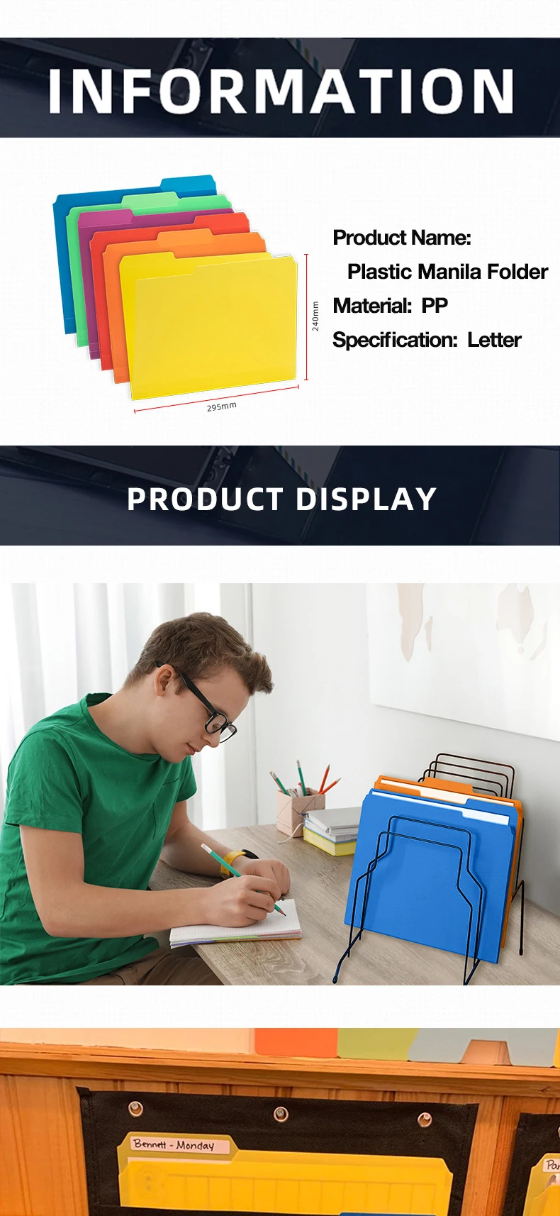 Hot Custom Office School Classic Letter Size Paper Document Pp Manila ...